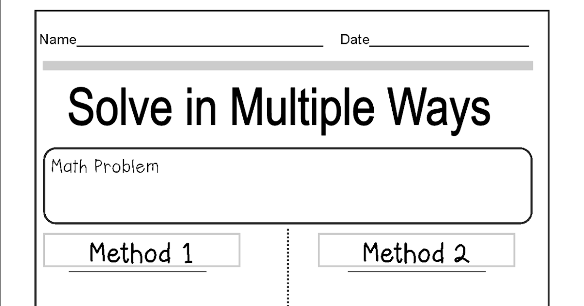 Literacy Math Ideas Solve Math Problems In Multiple Ways Literacy Math Ideas Solve Math Problems In Multiple Ways