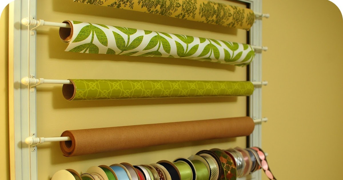 33 Shades of Green: Wrapping Paper & Ribbon Wall Rack