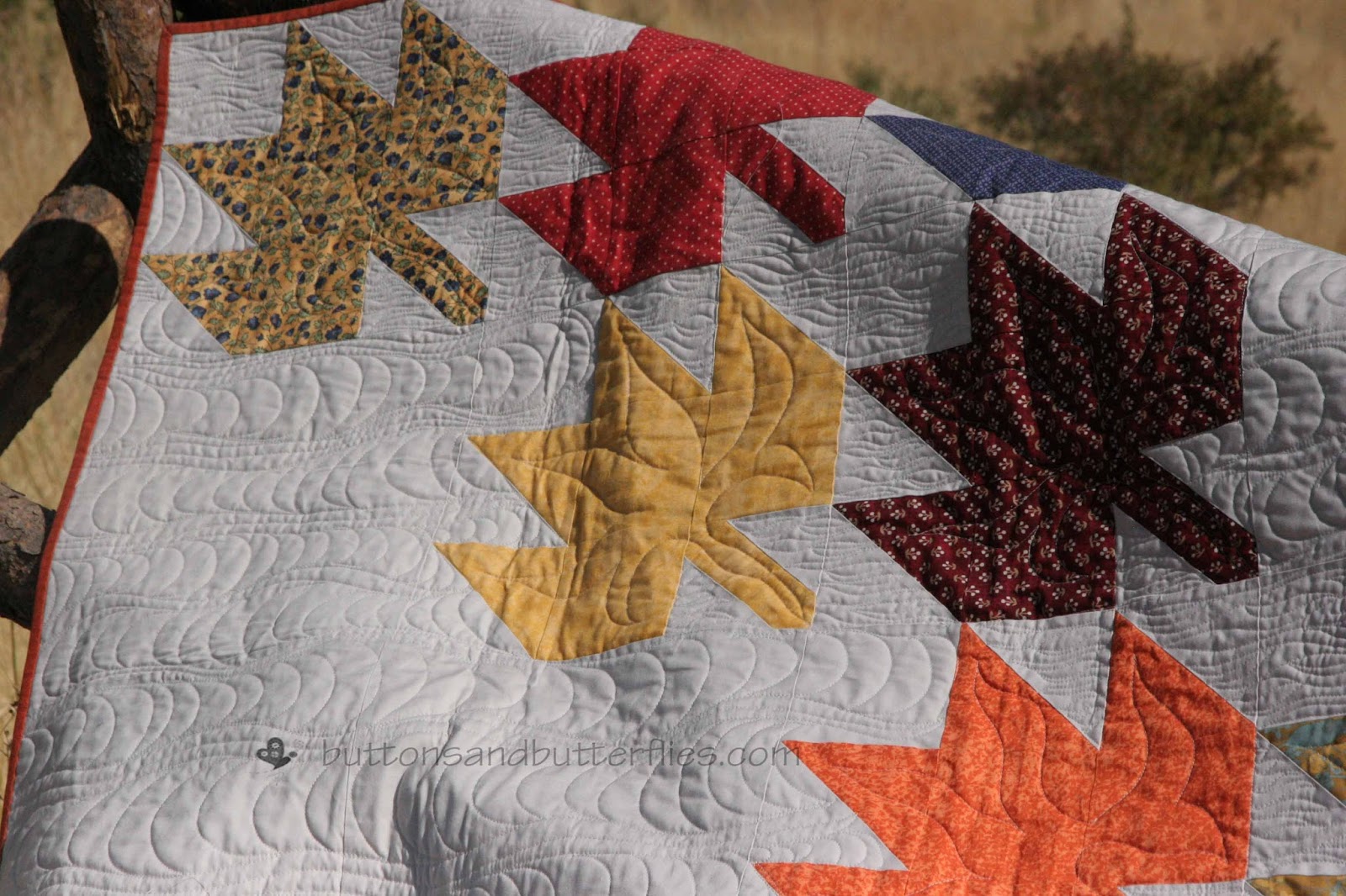 Buttons and Butterflies: A New Leaf {Quilt}