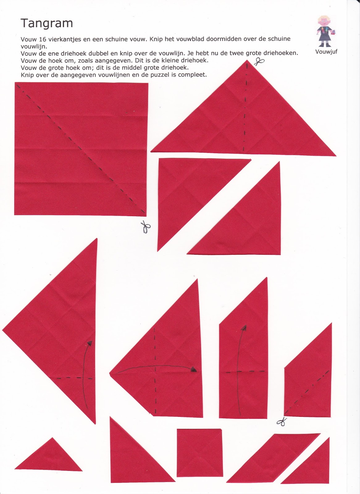Vouwjuf: 20. Tangram vouwen