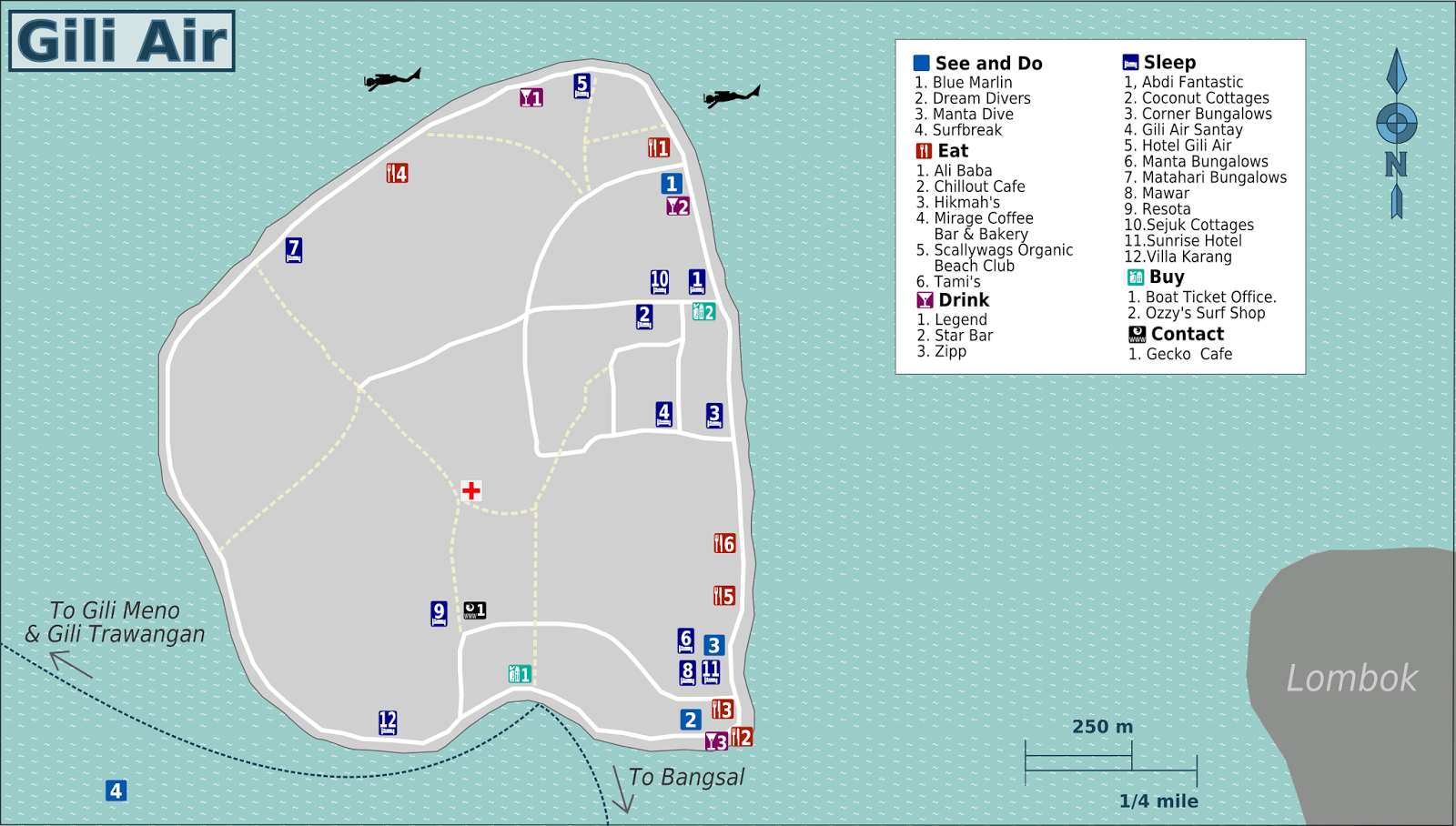 INDONESIAISME: Maps of Gili Islands Lombok