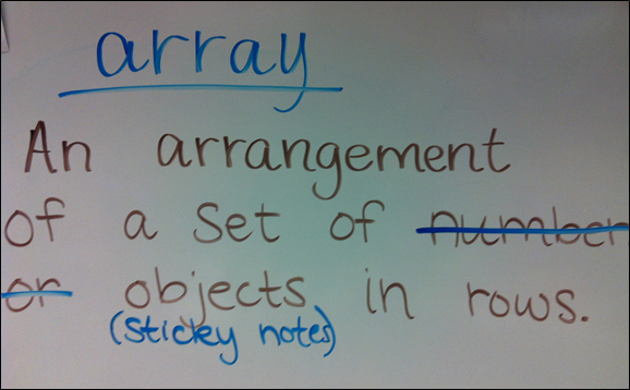 Jillian S Just Tinkerin Around Teaching Arrays With Sticky Notes