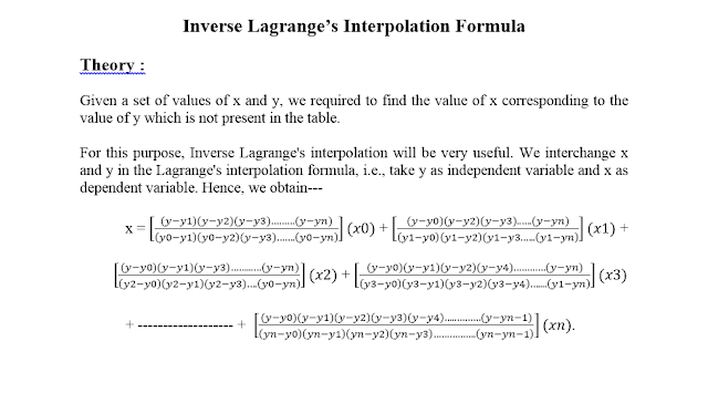 Inverse lagrange interpolation formula theory, algorithm and flowchart ...