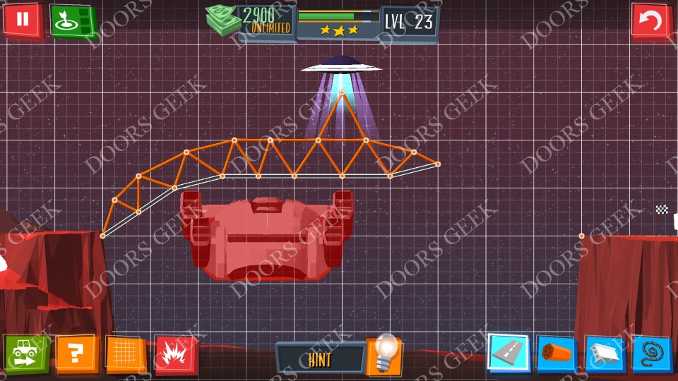 Build a Bridge! [Space] Level 23 Solutions ~ Doors Geek