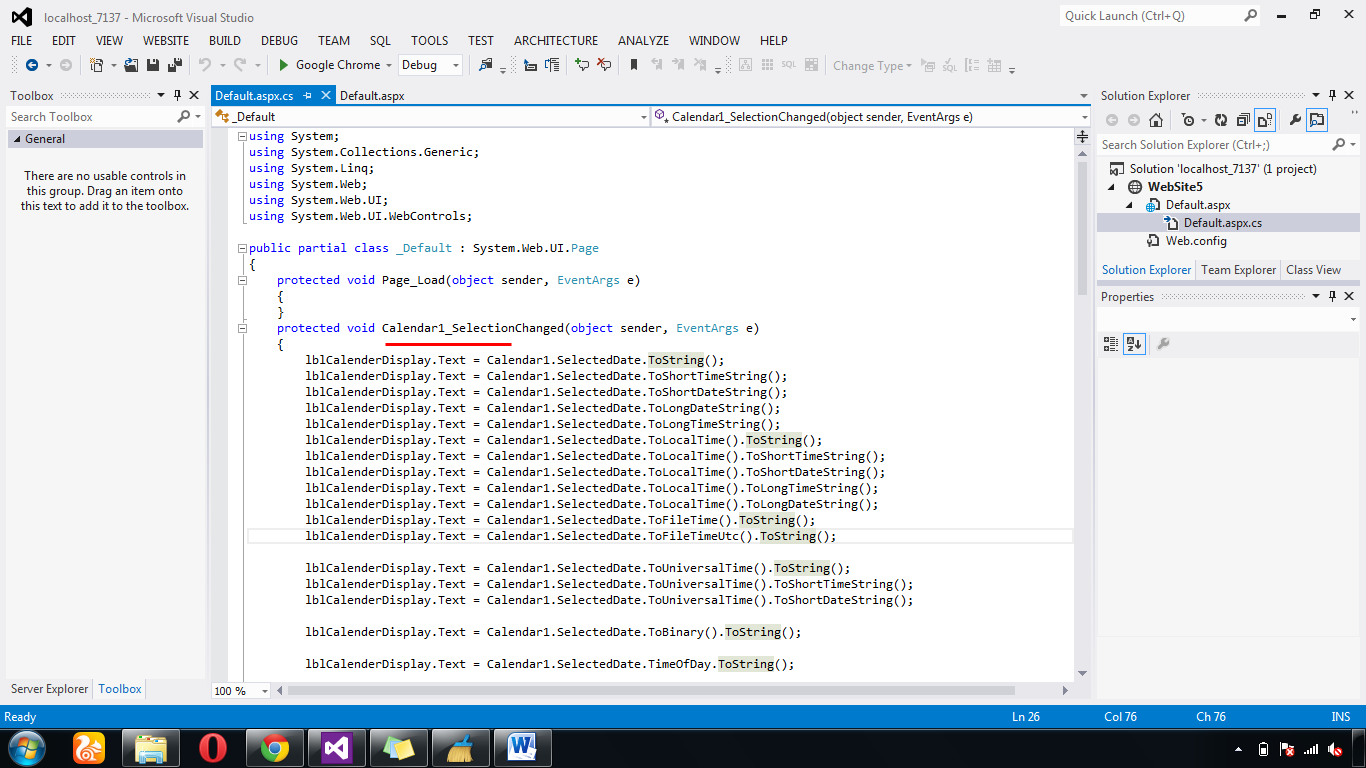 Calender Control Selected Date Value Basic Functions Display in Asp.Net C# ~ ScreenShotsDrizzles