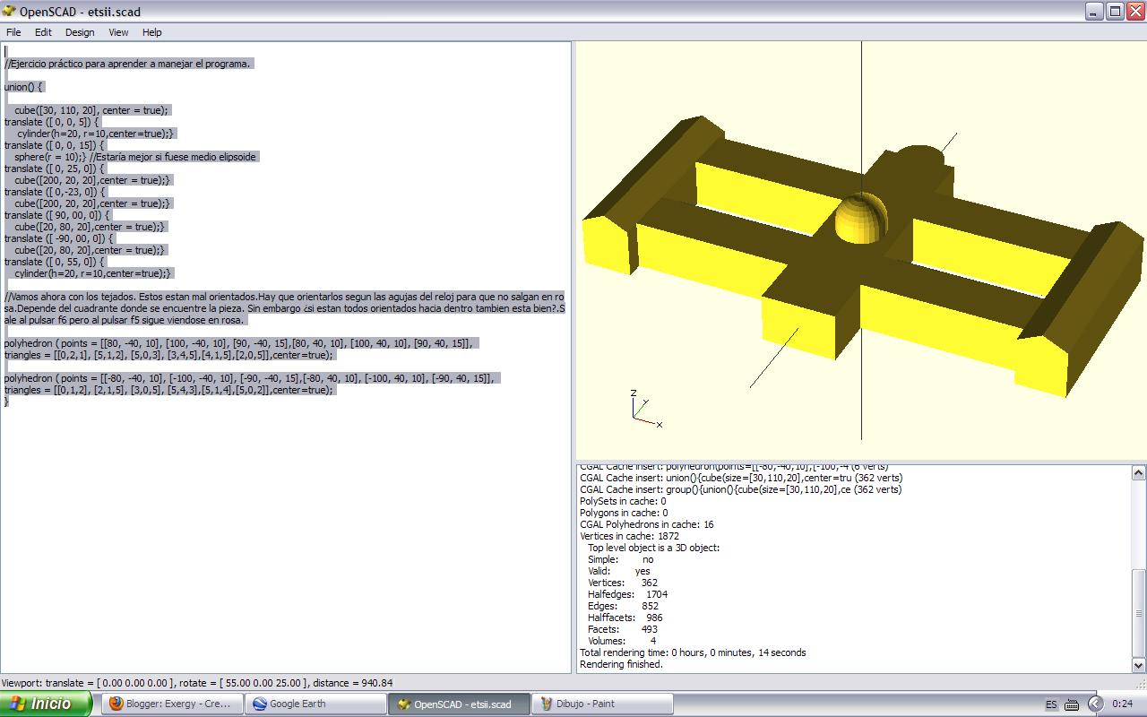 Exergy: Diseño 3D: OpenScad