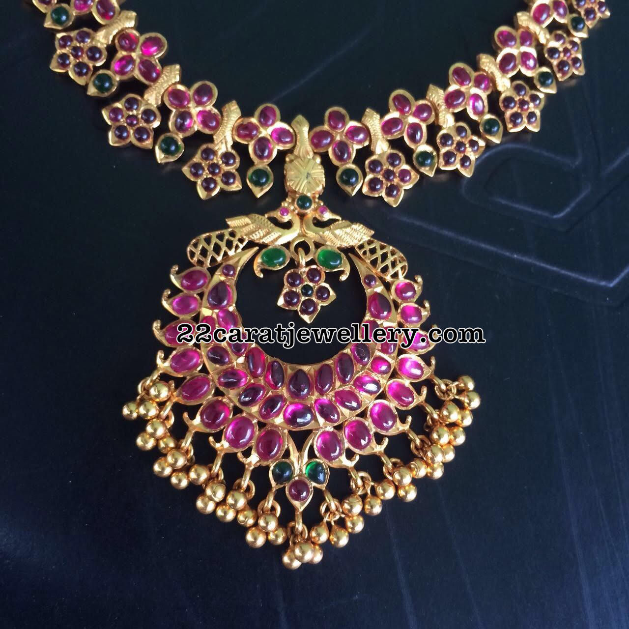 Ruby Necklace in 92.5 Silver - Jewellery Designs