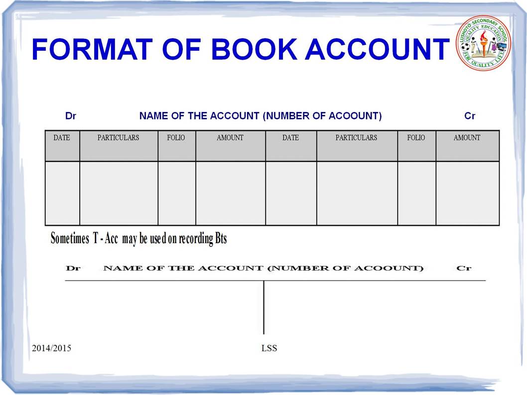 NYUMBA: ACCOUNTS - LESSON NOTES (BASIC MATHEMATICS - FOR FORM THREE)