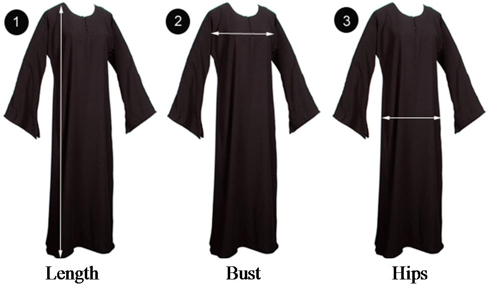My-Diary: Abaya Size Chart (Islamic Clothing)