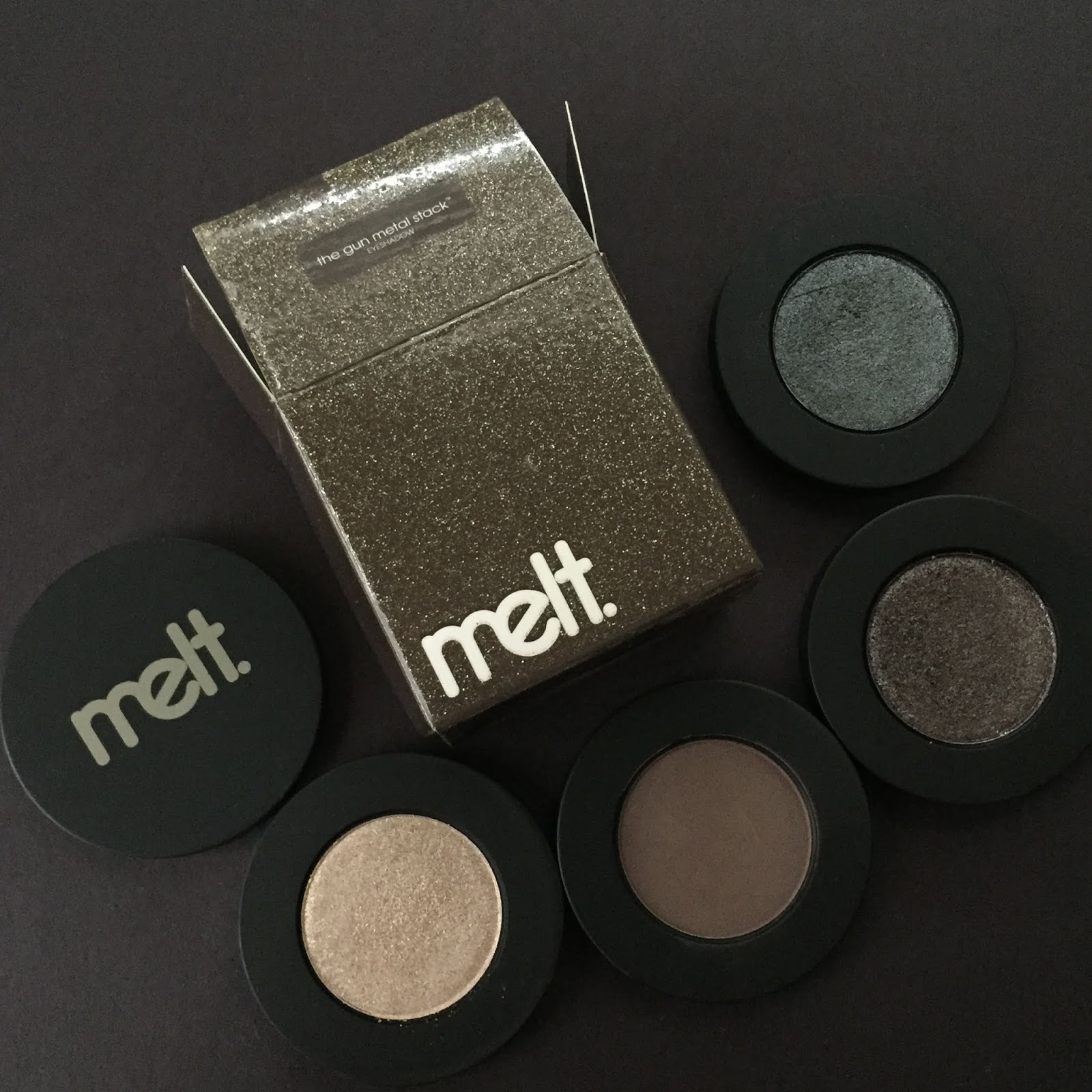 Melt Cosmetics Gun Metal Eyeshadow Stack + Gerard Cosmetics Double Shot ...