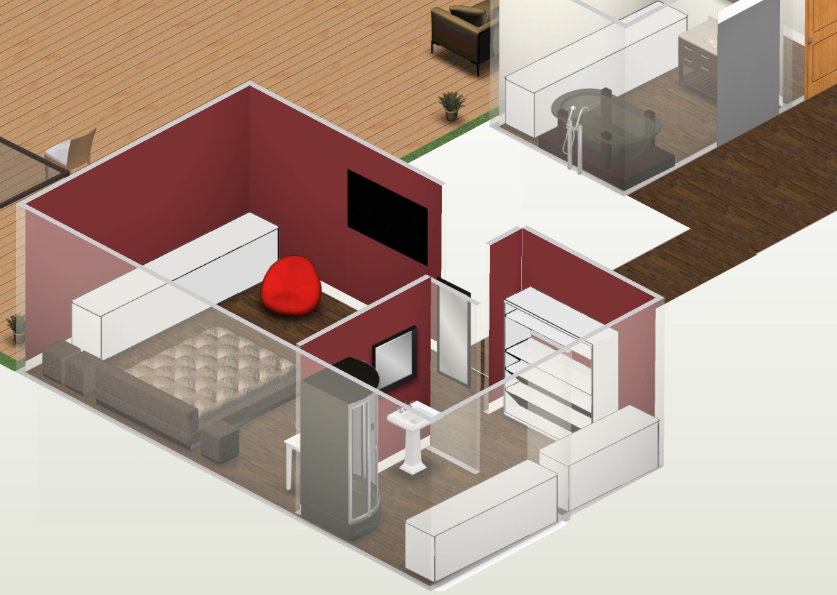 La grange qui deviendra Loft: les plans du loft en 3d et 2d