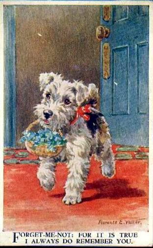Мир искусства в живописи: Florence E. Valter - DOG POSTCARD