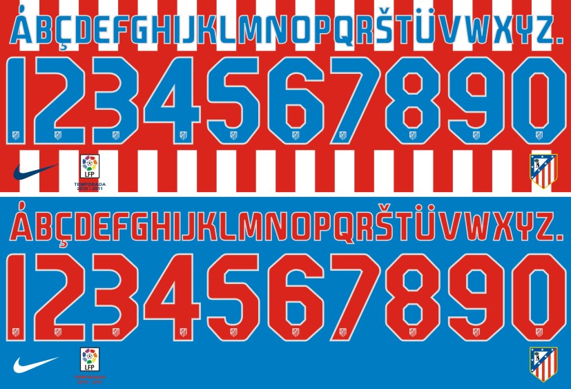 Atlético de Madrid 2010-11 tipografía