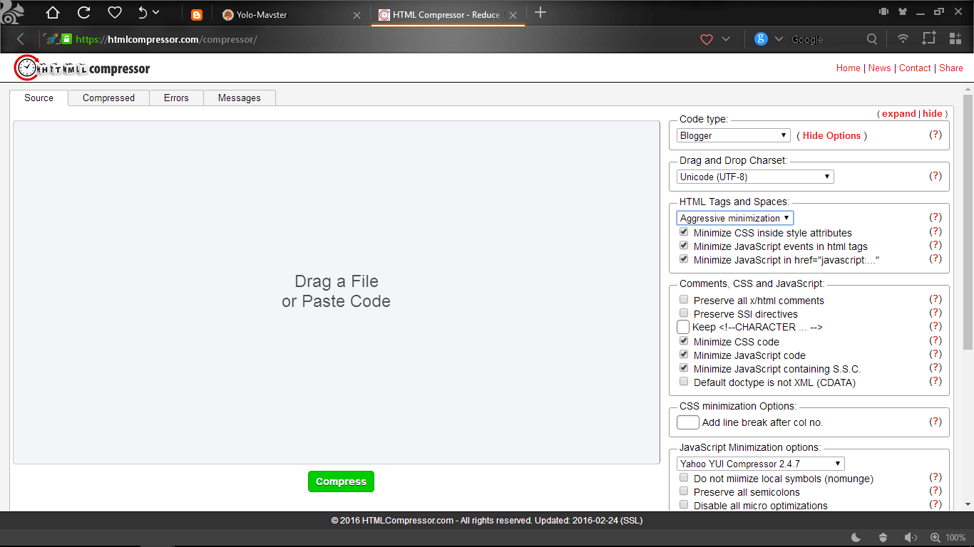 Comprimir U Optimizar Código Html Css Javascript Online