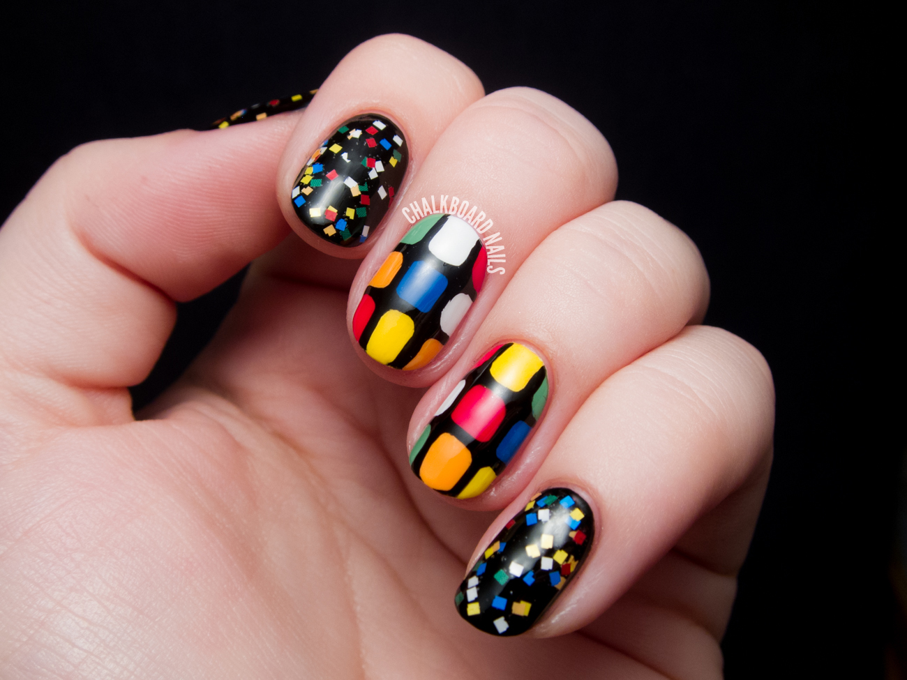 Rubik's Cube Nail Art | Chalkboard Nails | Phoenix, Arizona Nail Artist
