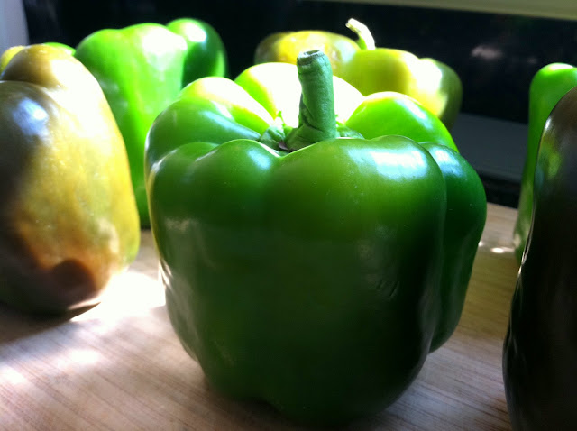 Locally Grown {stuffed green peppers recipe}