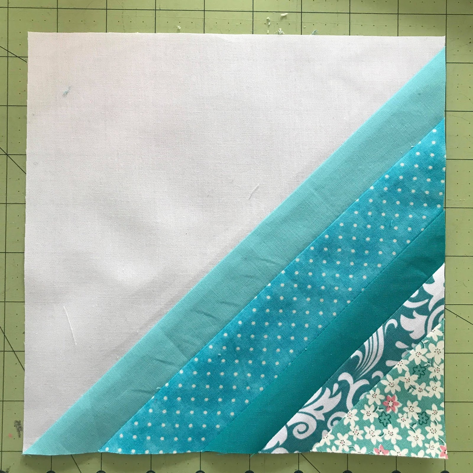 We Shall Sew: Scrappy String Half-Square Triangle Tutorial (Foundation ...