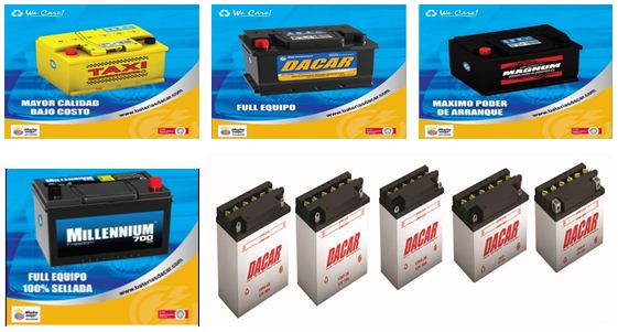 Baterias Dacar: Productos