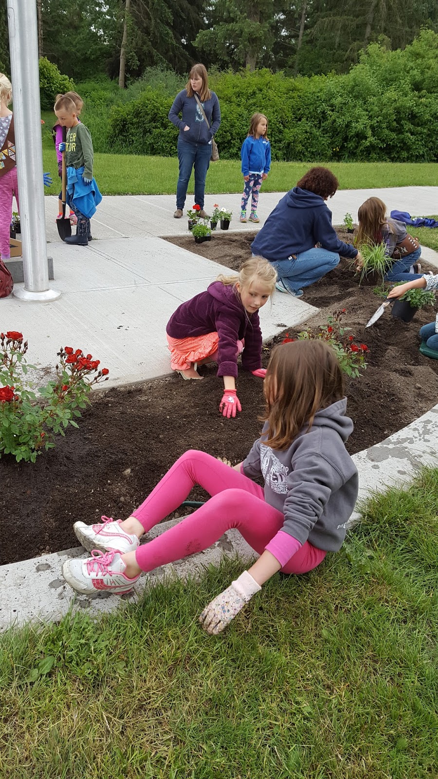 Avery and Annalise: Girl Scout Planting