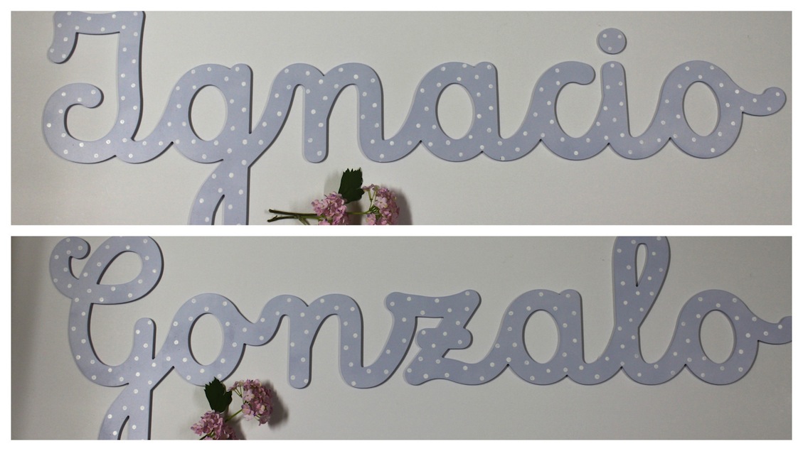 29 Enero : letras decorativas infantiles Ignacio y Gonzalo