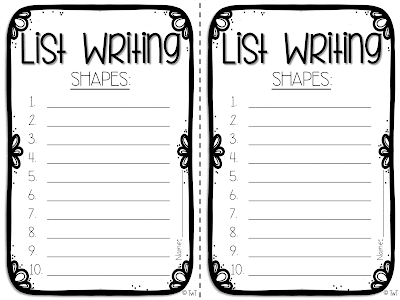 Teaching With Terhune: List Writing Prompts and Extension Activities