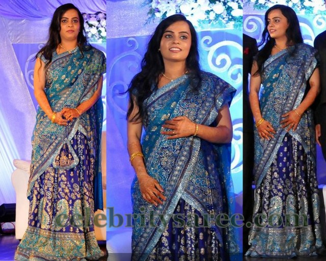 Divya Narayanan Reception Saree - Saree Blouse Patterns