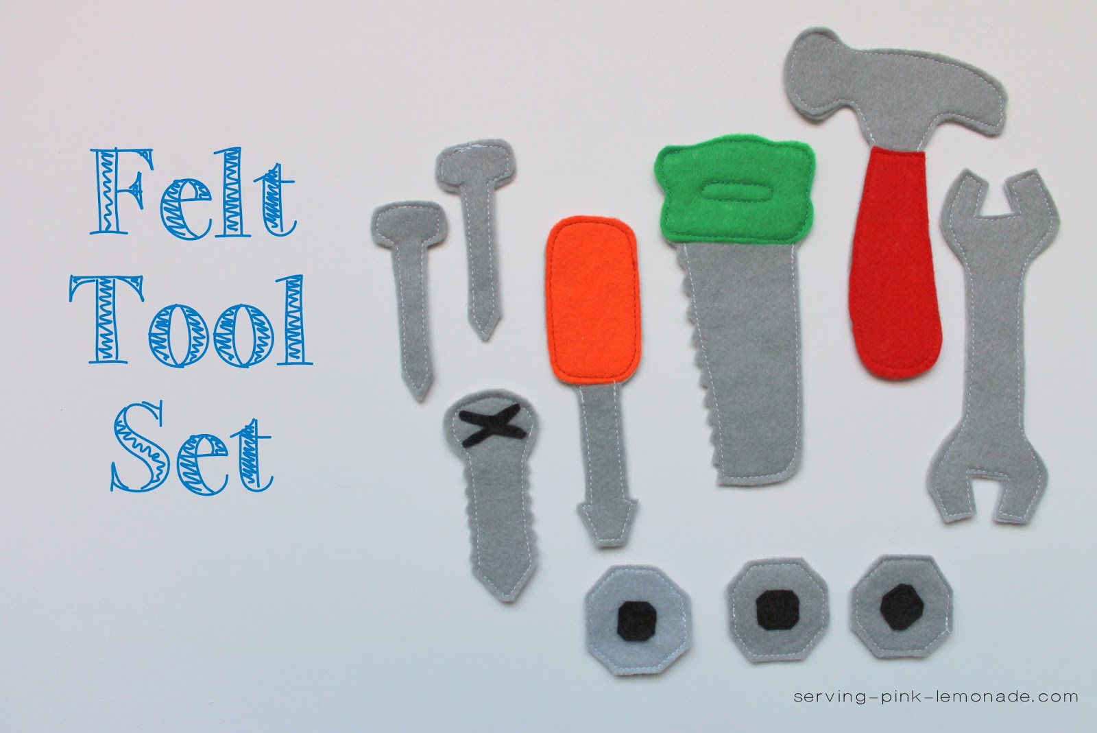 Serving Pink Lemonade: Felt Tool Set (Free Pattern Included)