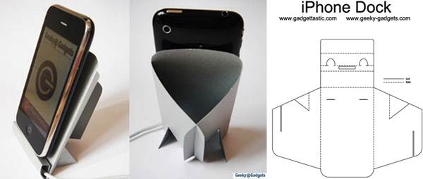 2 Easy DIY Paper iPhone iPod Stand, Cardboard Dock for SmartPhones ...