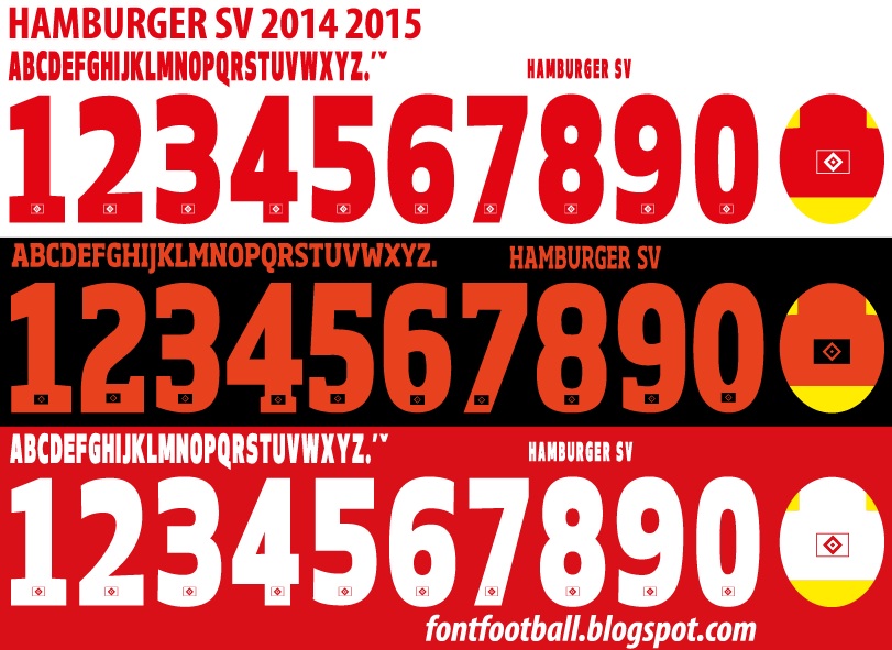 FONT FOOTBALL: Font Vector Hamburger SV 2014 2015 kit
