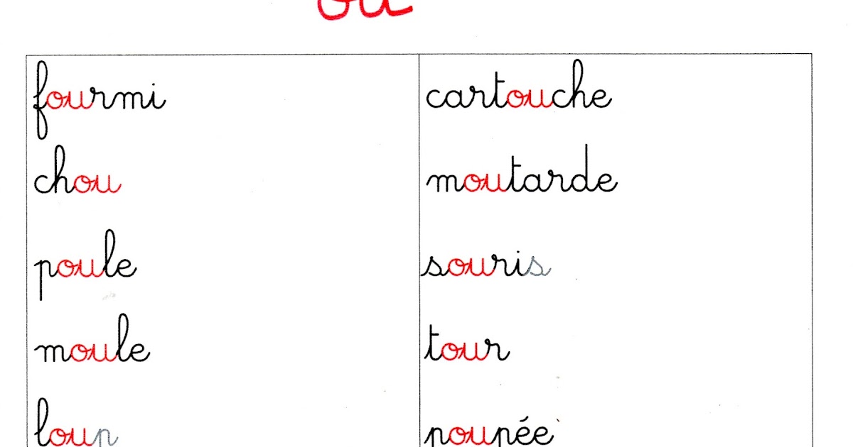 le son OU : 2ème étape