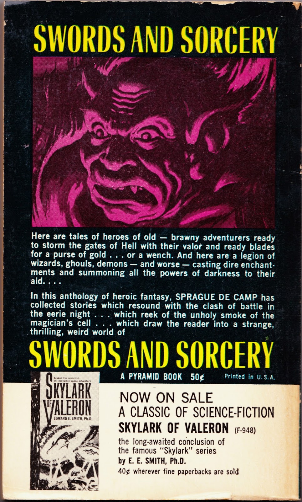 Papergreat: Book cover: "Swords & Sorcery" (Pyramid Books, 1963)