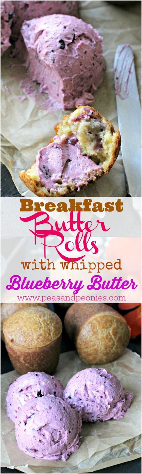 Breakfast Butter Rolls with Whipped Blueberry Butter - Tasty Foods