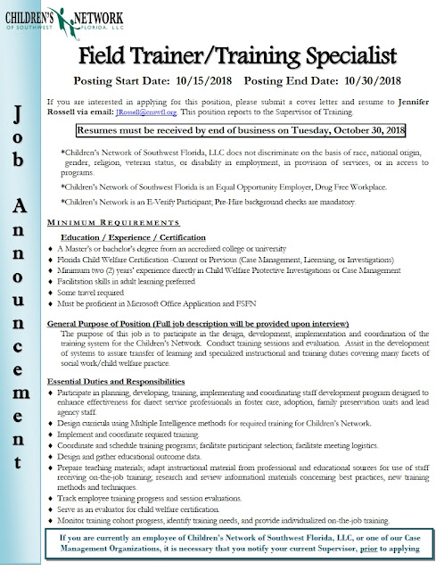 FGCU School Counseling Graduate Program: Field Trainer/Training Specialist