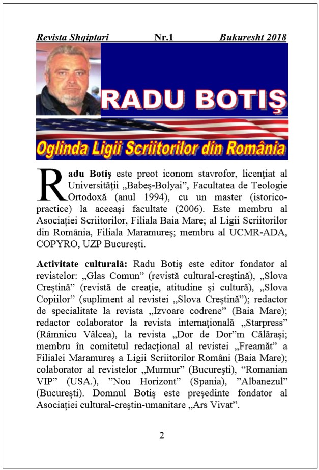BEN TODICA: Radu Botis in revista ALBANEZUL