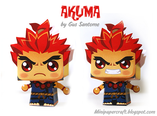 Mini Street Fighter Akuma Papercraft | Papercraft Paradise ...