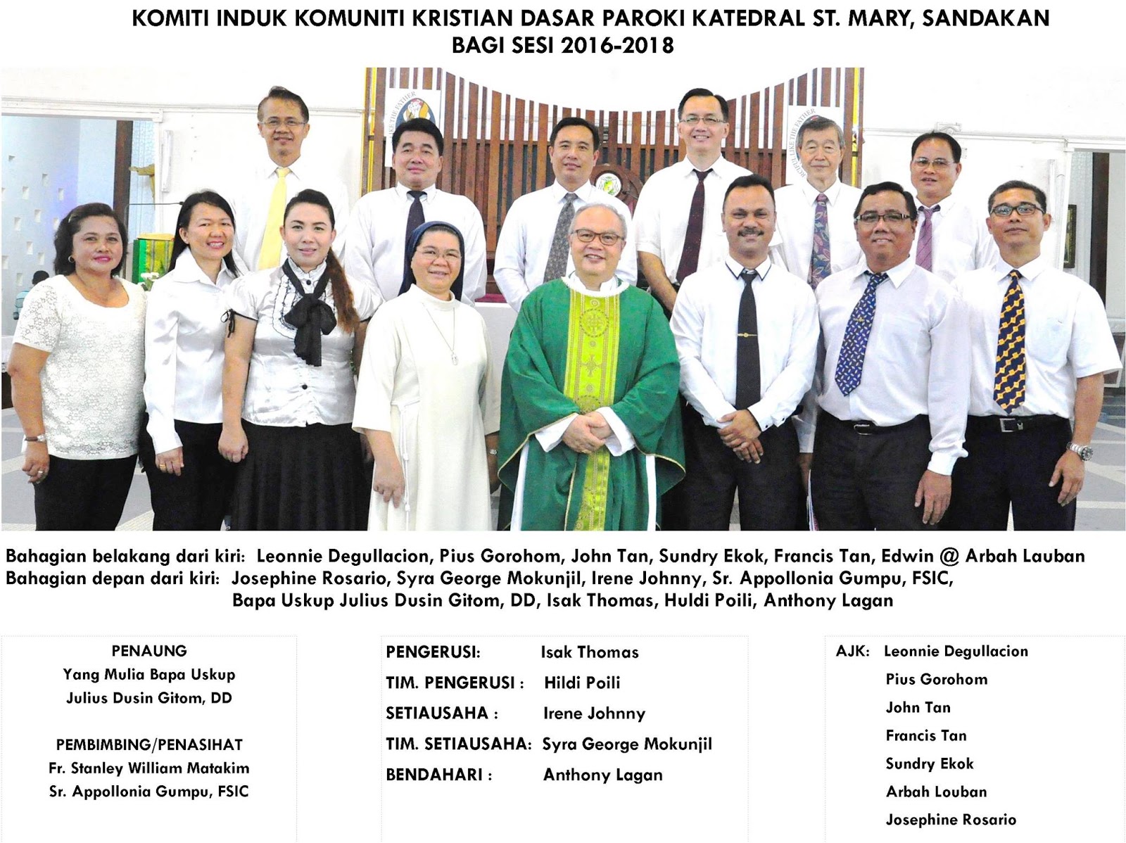 Bapa Uskup Julius Menyempurnakan Upacara Pengutusan AJK KKD Induk ...