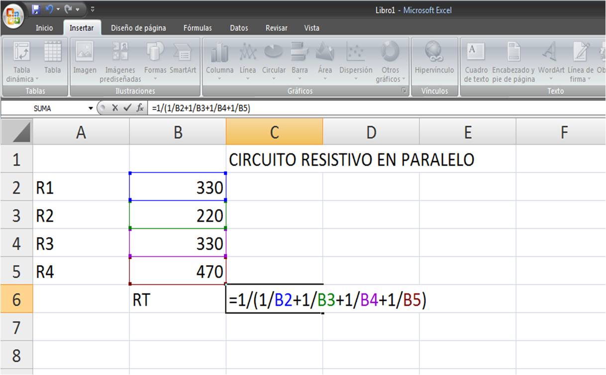 EXCEL: OPERADORES MATEMATICOS PARA LA PRODUCCION DE FORMULAS