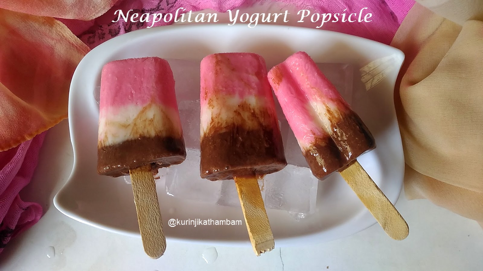 Neapolitan Yogurt Popsicle | Easy Popsicle Recipes ~ Kurinji Kathambam