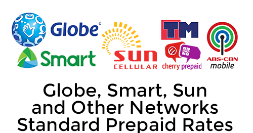 Globe, Smart, Sun, DITO, Other Networks Standard Prepaid Rates ...
