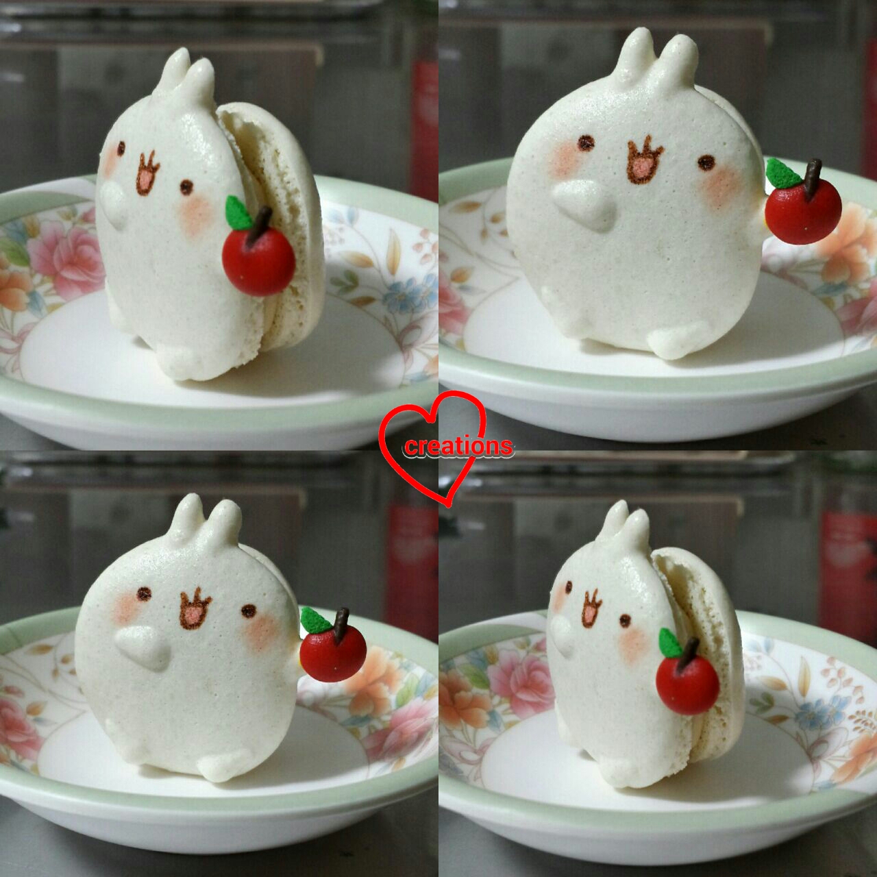 Loving Creations for You: 'Molang with Apple' Apple Salted Caramel Macarons