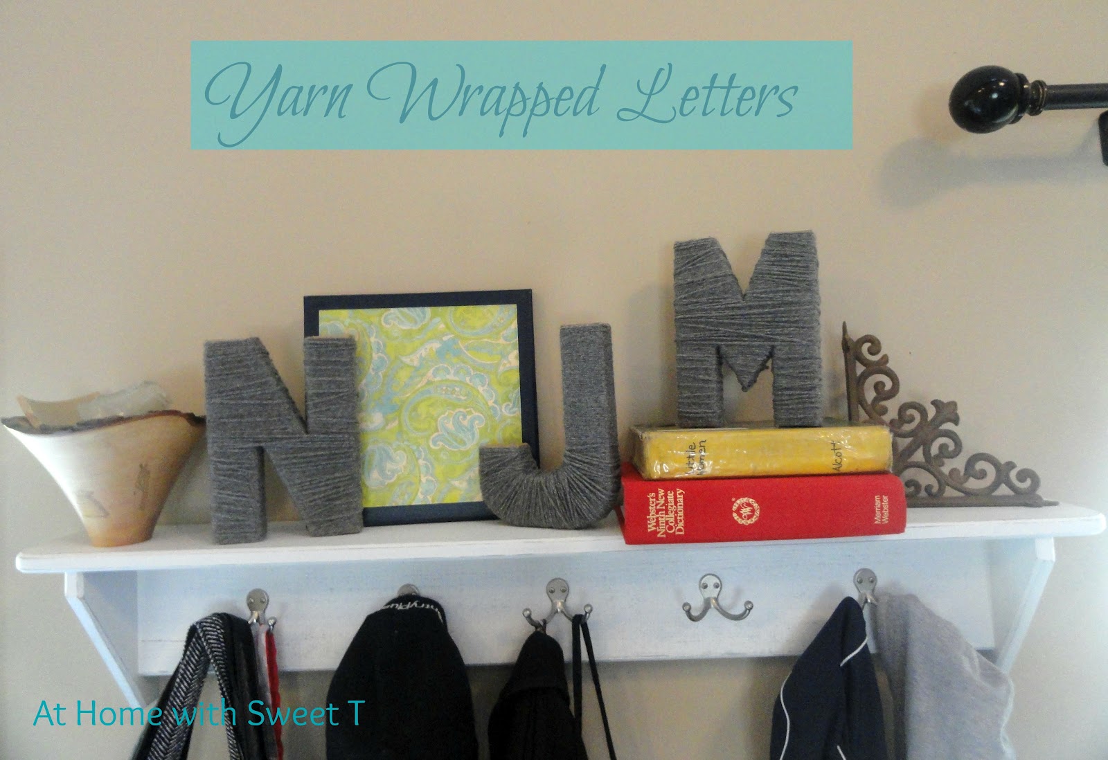 At Home with Sweet T: J, M, N - Yarn wrapped letters.