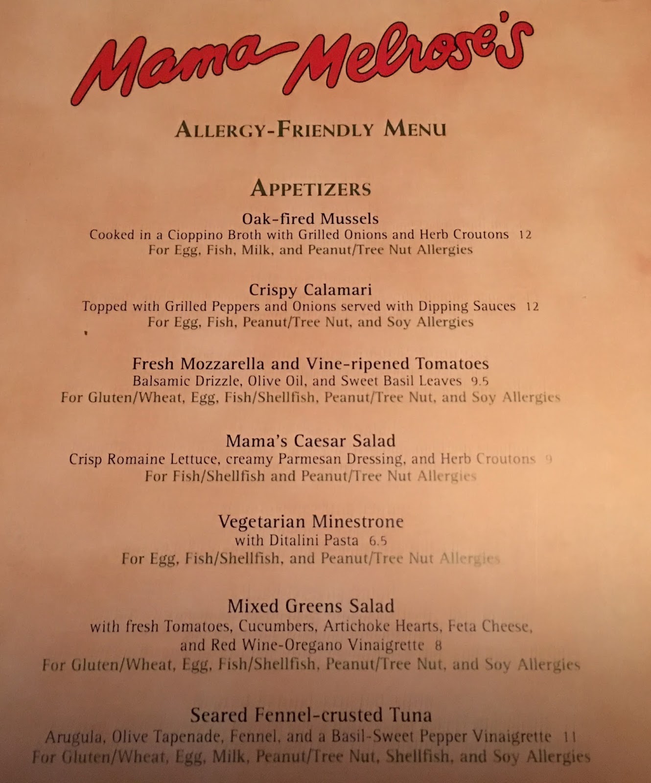 Alexis's Gluten Free Adventures: Mama Melrose's Ristorante Italiano ...