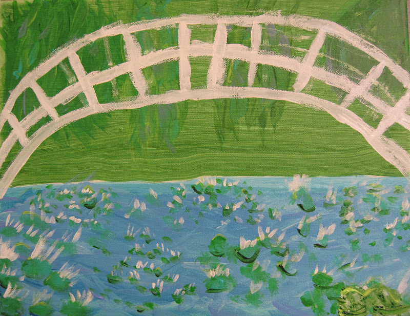 Angela Anderson Art Blog: Monet Waterlilies Bridge - Kid's Art Class