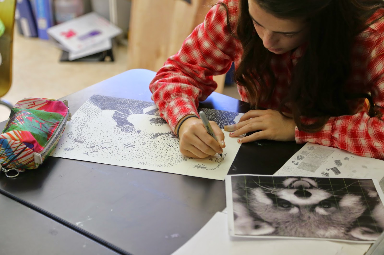 Grauer Art: Line technique drawing, 8th Grade Art