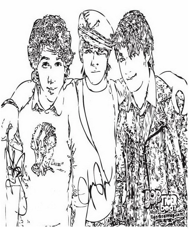 Jonas Brothers to color and paint | COLOR AREA