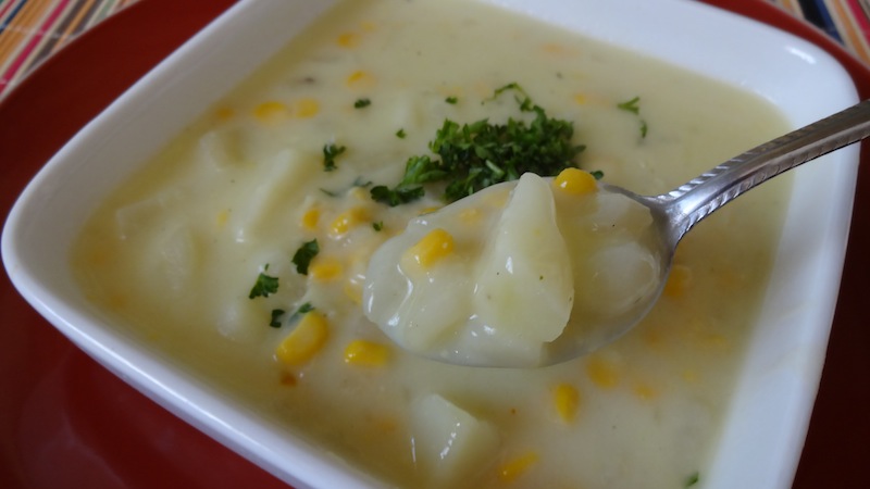 Crema Fácil de Papa y Elote