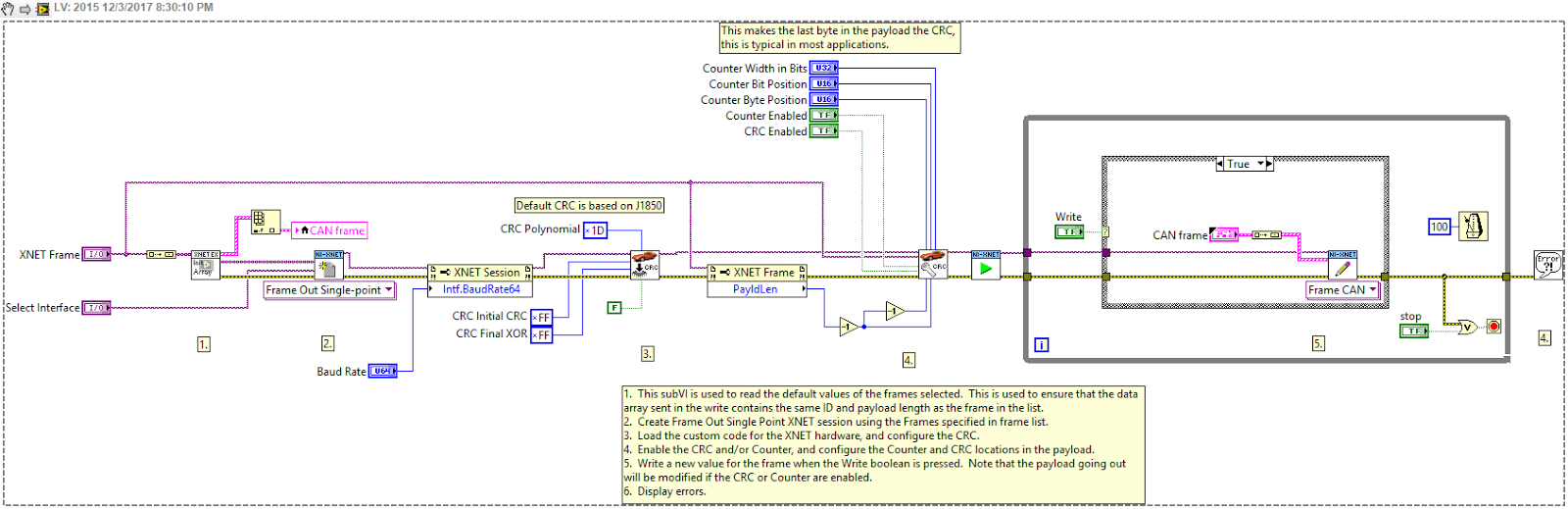 CAN Part 10 - Running Code on XNet Hardware (continued CRC and Counter)