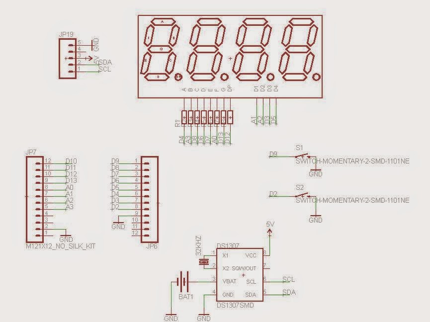 Wise time with Arduino: ProMini clock shield with 7-segment bubble display