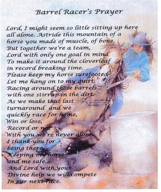 Expressions From The Heart: Every Barrel Racer's Prayer