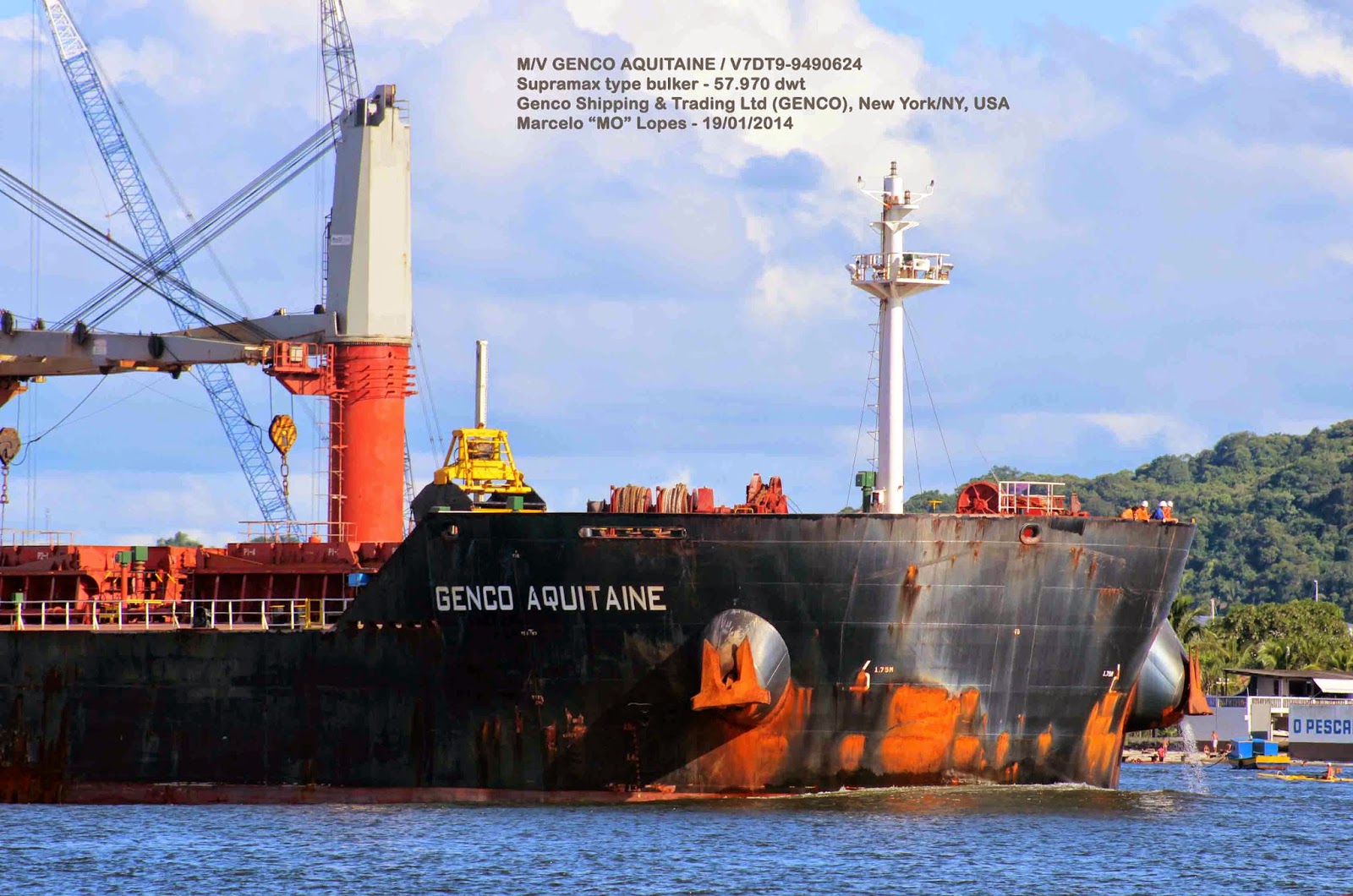 Santos Shiplovers: M/V Genco Aquitaine / V7DT9 - Embarque de açúcar ...